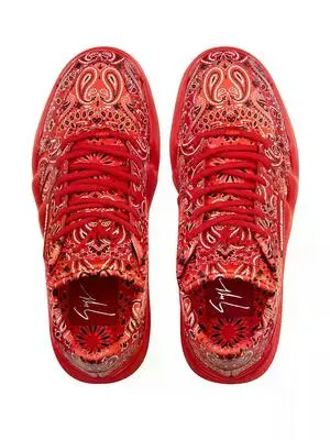GIUSEPPE ZANOTTI Talon Bandana-print Sneakers - Red