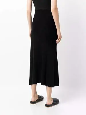 Cashmere In Love A-line Ribbed Midi Skirt With Side Slit