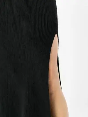 Cashmere In Love A-line Ribbed Midi Skirt With Side Slit