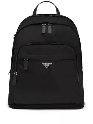 Prada Re-nylon Logo-plaque Backpack - Black