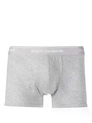 Dolce & Gabbana Logo-waist Cotton Boxers - Grey