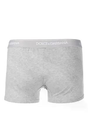 Dolce & Gabbana Logo-waist Cotton Boxers - Grey