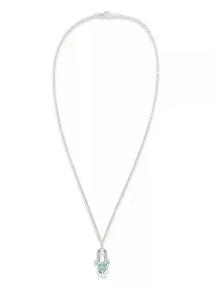 CAPSULE ELEVEN Aquamarine Statement Pendant Necklace - Silver