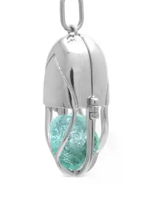 CAPSULE ELEVEN Aquamarine Statement Pendant Necklace - Silver
