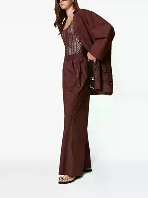 TWINSET Embroidered Wide-leg Trousers