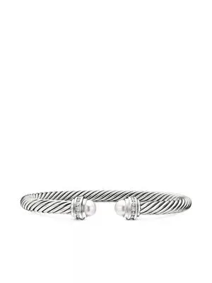 David Yurman Sterling Cable Diamond Bracelet - Silver