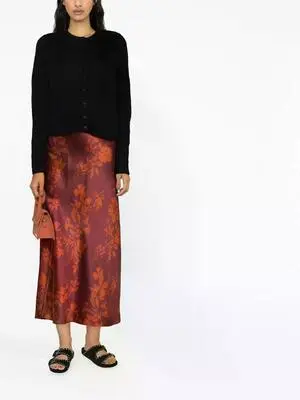 REFORMATION Clara Crew Neck Cardigan - Black