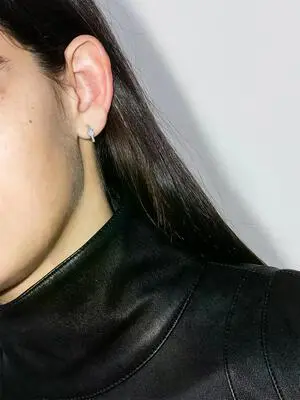 ANITA KO 18kt Gold Diamond-embellished Hoop Earrings - Silver