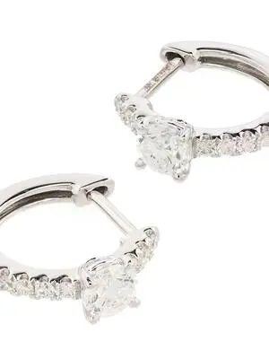 ANITA KO 18kt White Gold Diamond Huggie Hoop Earrings