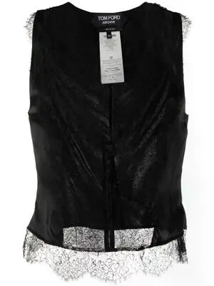 TOM FORD Silk Blend Lace Camisole Top - Black