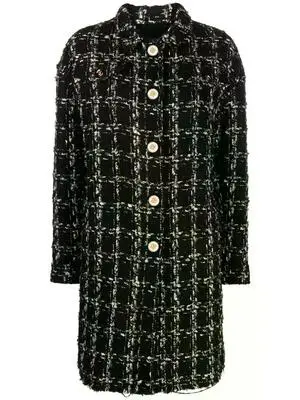 Giambattista Valli Checked Tweed Coat - Black