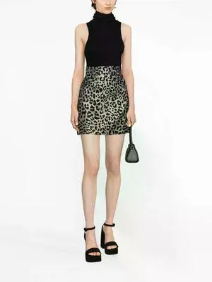 GENNY Leopard-print Mini Skirt