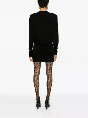 Saint Laurent V-neck Wool Knit Dress