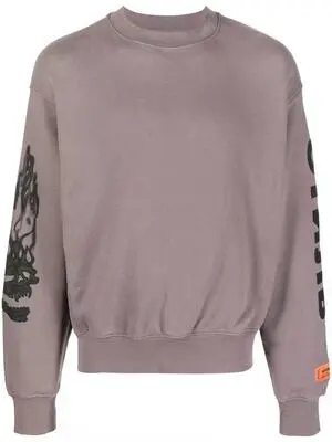 Heron Preston Flaming Skull Graphic Sweatshirt