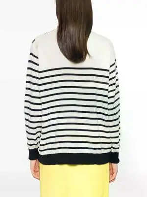 Blumarine Logo-intarsia Striped Virgin Wool Sweater