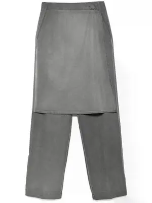 Sunnei Layered Trousers In Gunmetal Wool Mélange - Grey