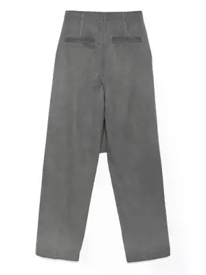 Sunnei Layered Trousers In Gunmetal Wool Mélange