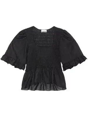 Ganni Shirred Blouses