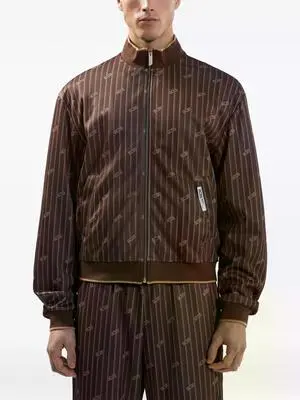 Gcds Pinstriped Track Jacket - Brown