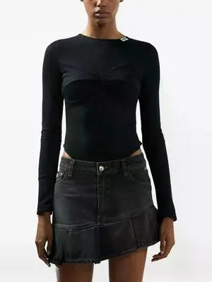 Gcds Long-sleeved Bodysuit With Ruched Detailing
