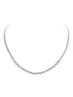JEWELS AFICIONADO 18kt White Gold Pear Cut And Round Brilliant Cut Diamond Necklace - Silver
