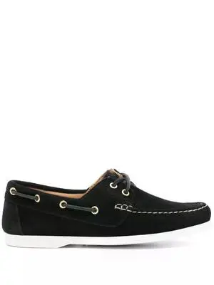 P.a.r.o.s.h Suede Boat Shoes With Lace-up Fastening - Black