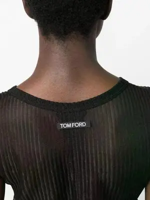 TOM FORD Sheer Ribbed Crewneck T-shirt