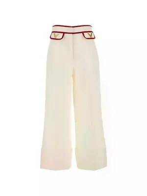 Valentino Garavani Crepe Couture Trousers With V Gold Turn-ups