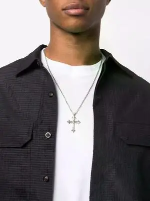 Emanuele Bicocchi Fleury Cross Pendant Necklace - Silver