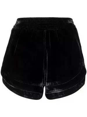 Philipp Plein Velvet Elasticated-waist Shorts - Black
