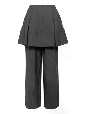 ENFOLD Layered Wide-leg Trousers - Grey