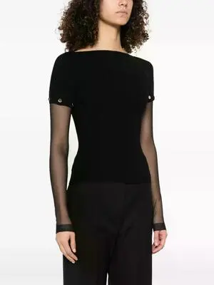 Sportmax Alcide T-shirt With Gold-tone Stud Detail - Black