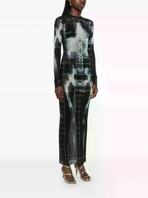 JEAN PAUL GAULTIER Squeletor Maxi Dress - Black