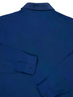 PAULA Silk Crepe Shirt With Suede Panelling - Blue