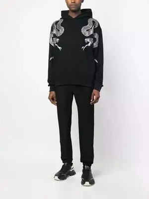 Philipp Plein Embellished Snake-print Detail Hoodie