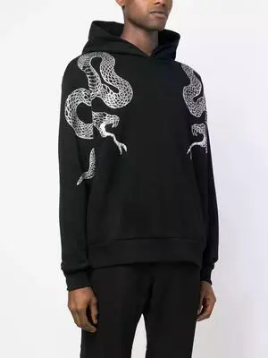 Philipp Plein Embellished Snake-print Detail Hoodie