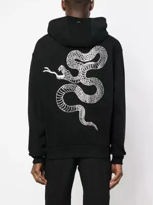 Philipp Plein Embellished Snake-print Detail Hoodie