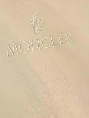 Moncler Logo-embroidered Crew Neck Sweatshirt - Neutrals