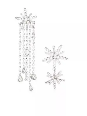 Maje Star Strass Asymmetric Earrings - Silver