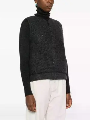 Fabiana Filippi Sequin-embellished Merino-cashmere Gilet - Grey
