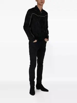 Saint Laurent Paisley Print Bomber Jacket - Black