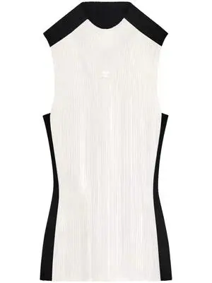 COURREGES Contrast Frame Ribbed Tank Top - Black