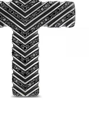 David Yurman Sterling Cross Pendant With Black Diamonds