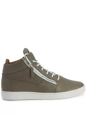 GIUSEPPE ZANOTTI Kriss Mid-top Leather Sneakers - Green