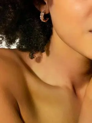 ANANYA 18k Rose Gold Diamond Hoop Earrings