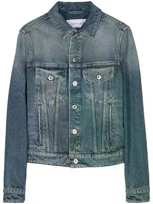 Off-White Distressed Denim Jacket - Blue