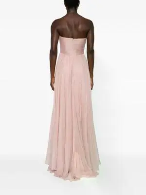 IRIS SERBAN Strapless Plissé Gown