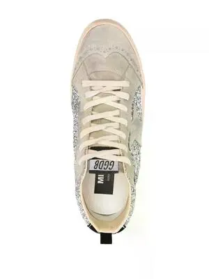 GOLDEN GOOSE Mid Star Glitter Sneakers - Grey