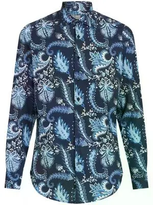 Etro Paisley-print Long-sleeve Shirt - Blue