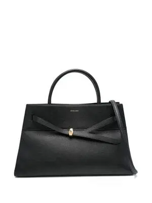 Veronica Beard Leather Tote Bag With Adjustable Shoulder Strap - Black
